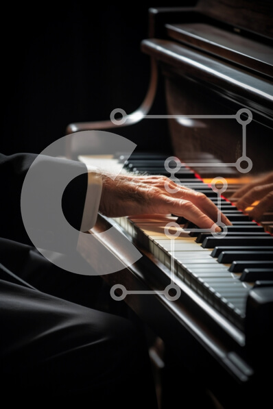 Elegant Man Playing the Piano stock photo | Creative Fabrica