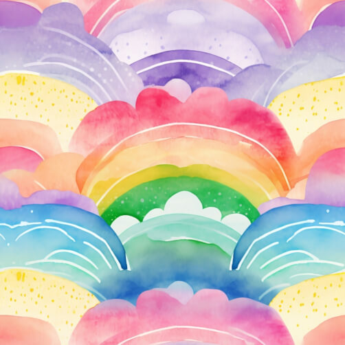 Download Colorful Watercolor Background with Clouds, Rainbows, and ...