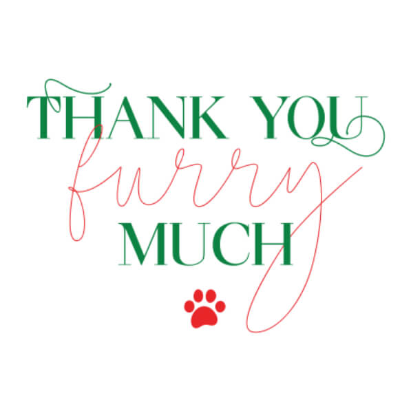 Download Thank You Furry Much Card with Paw Prints and Ornamental Tree ...