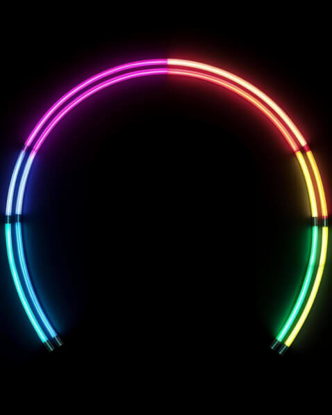 Download Colorful Neon Octagon Ring on Black Background Backgrounds ...