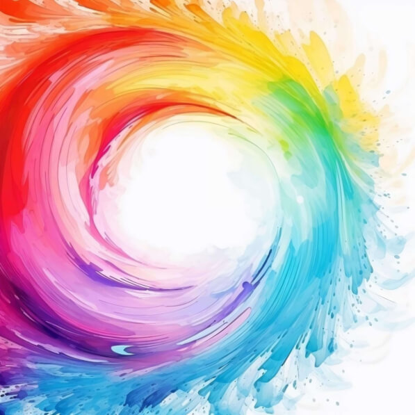 Download Colorful Rainbow Swirl Abstract Painting on White Background ...