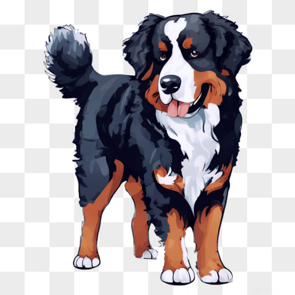 Download Cartoon Bernese Mountain Dog with Mouth Wide Open Cartoons ...