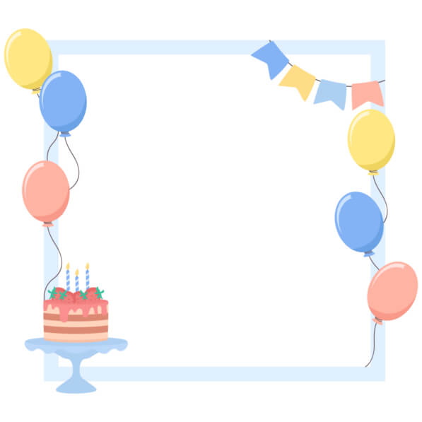 Download Colorful Birthday Cake and Balloons Frames Online - Creative ...