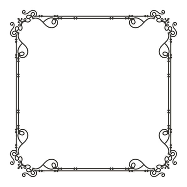 Download Black and White Ornate Square Frame Illustration Frames Online ...