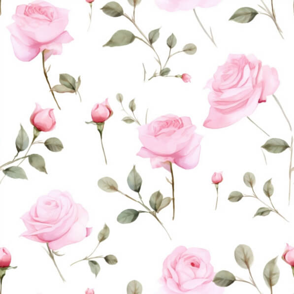 Download Pink Rose Seamless Pattern with Green Leaves Patterns Online ...