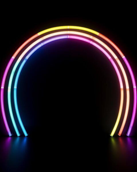 Download Rainbow Neon Arch on Black Background Backgrounds Online ...