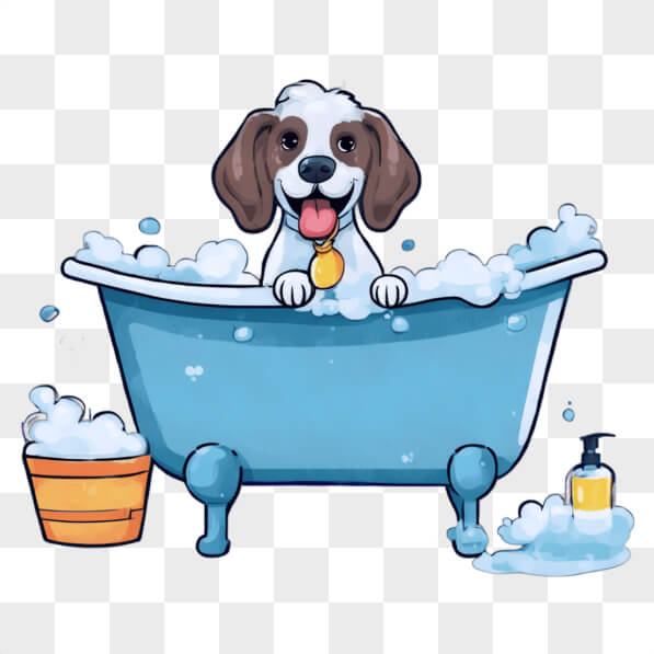 Download Dog Bathing in Bathtub with Bubbles Cartoons Online - Creative ...