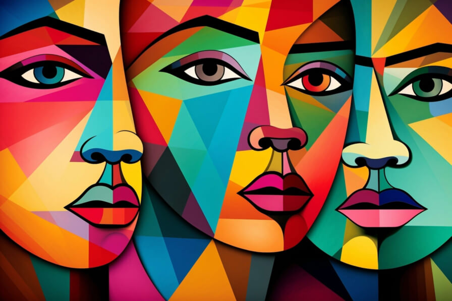 Download Abstract Painting of Three Women's Faces Backgrounds Online ...