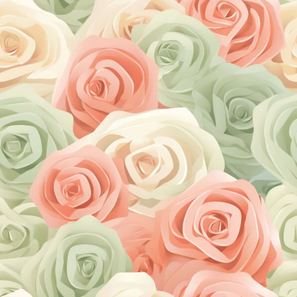 Download Seamless Rose Pattern in Pink, Green, and Peach Patterns ...