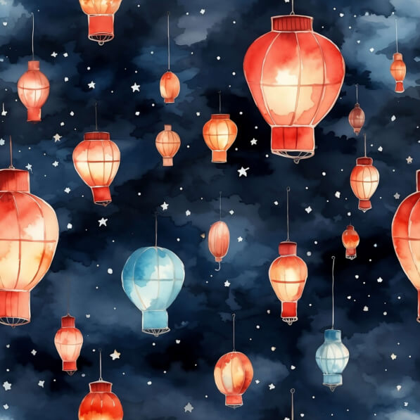 Download Colorful Paper Lanterns Pattern in Night Sky Patterns Online ...