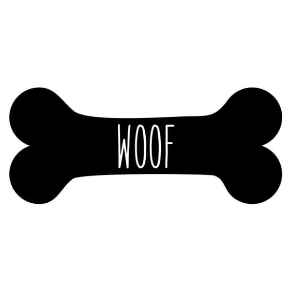Download Black Dog Bone with 'Woof' Written on it Quotes Online ...