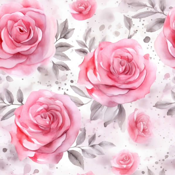 Download Seamless Pink Rose Floral Pattern with Green Leaves Patterns ...