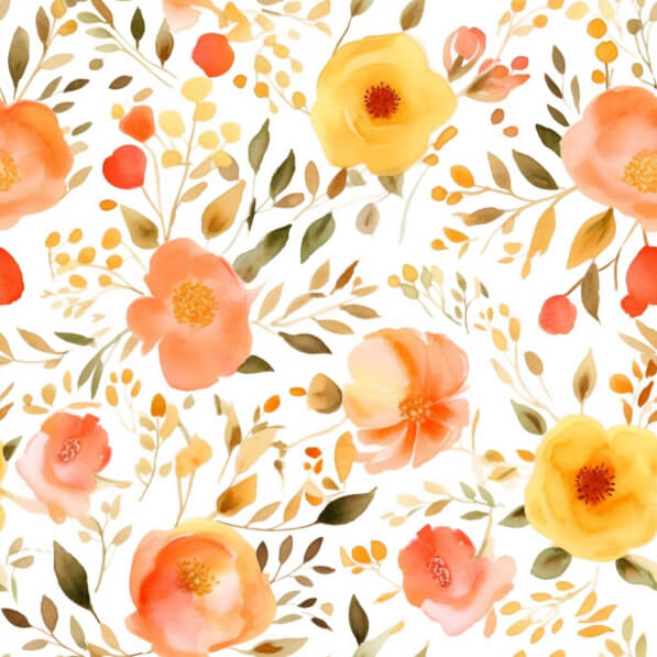 Download Seamless Floral Pattern Background with Orange, Yellow, and ...