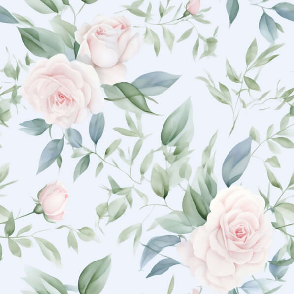 Descarga Patrón de Rosas Rosadas sin Costuras con Hojas Verdes y Ramas ...