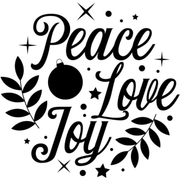 Download Black and White Peace, Love, and Joy Circle Quotes Online ...