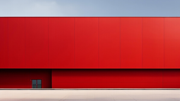 Download Scenic View of a Bright Red Building with Open Space Mockups ...