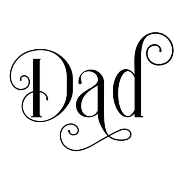 Download Black and White Drawing of 'Dad' Quotes Online - Creative Fabrica