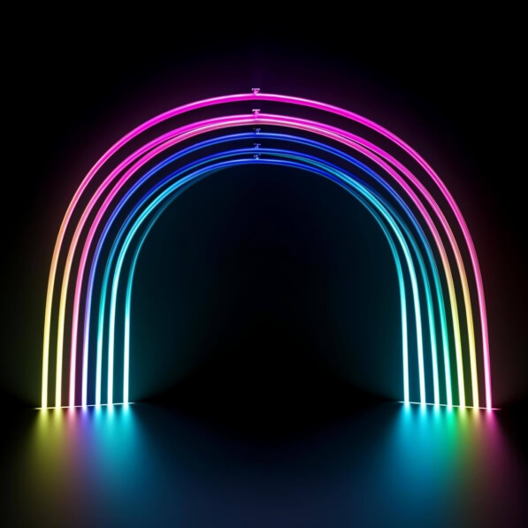 Download Colorful Neon Rainbow Arch in the Dark Backgrounds Online ...