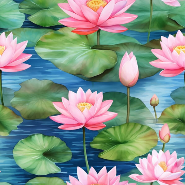 Download Seamless Pink Lotus Flower Pattern Patterns Online - Creative ...