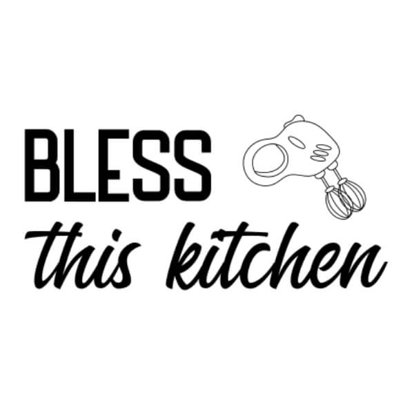 Download Black and White Blessed This Kitchen Art Illustration Quotes ...
