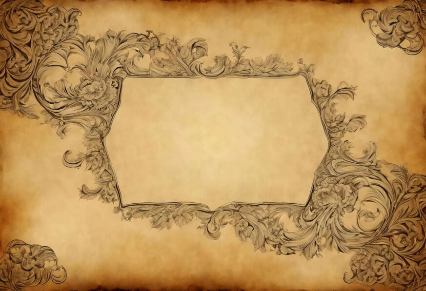 Download Vintage Paper Background With Ornate Frame And Floral Designs 