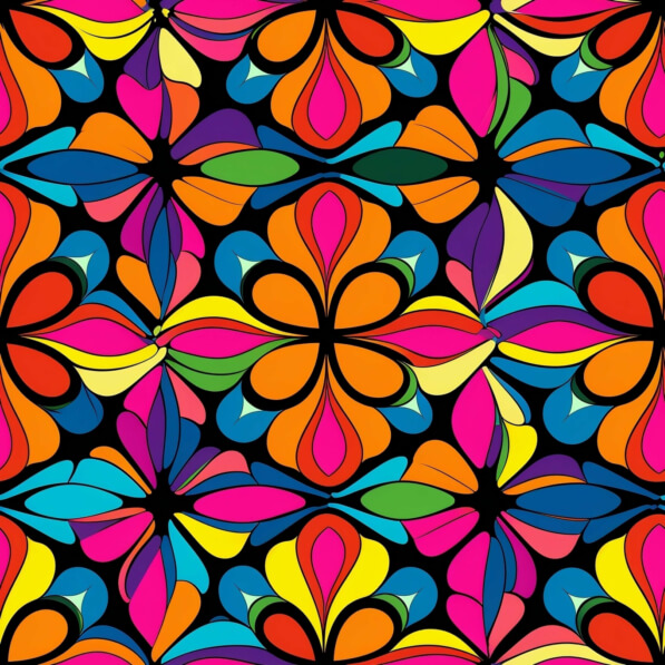 Download Colorful Floral Pattern with Brightly Colored Flowers Patterns ...