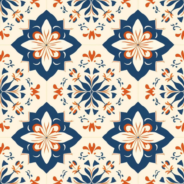 Download Intricate Floral Tile Pattern Patterns Online - Creative Fabrica