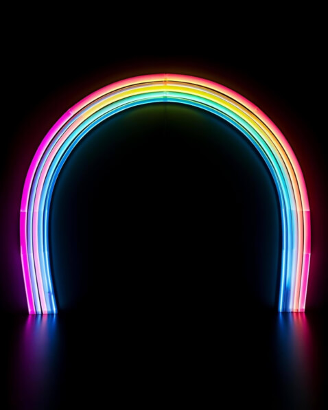 Download Rainbow Neon Arch in Dark Background Backgrounds Online ...
