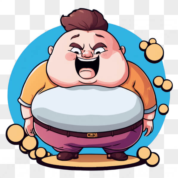 Download Cartoon Fat Man with Bubbles Cartoons Online - Creative Fabrica