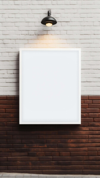 Download Minimalist Urban Interior with Blank Poster and Hanging Light ...