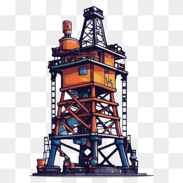 Download Cartoon Oil Drilling Tower Illustration Cartoons Online ...