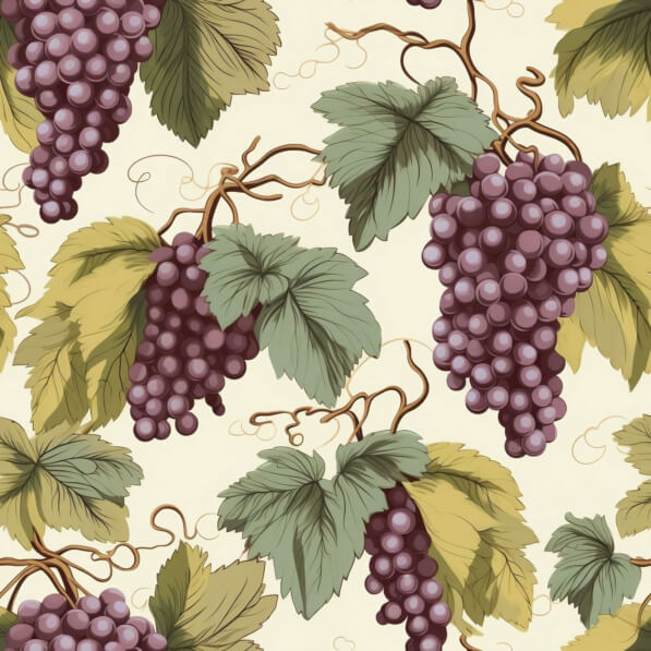 Download Seamless Grape Pattern with Leaves and Vines Patterns Online ...