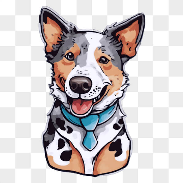 Descarga Dibujo animado de perro pastor australiano feliz y juguetón ...