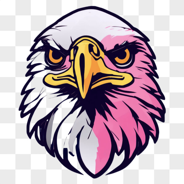 Download Eagle Head Logo with Pink and Black Color Scheme Cartoons ...