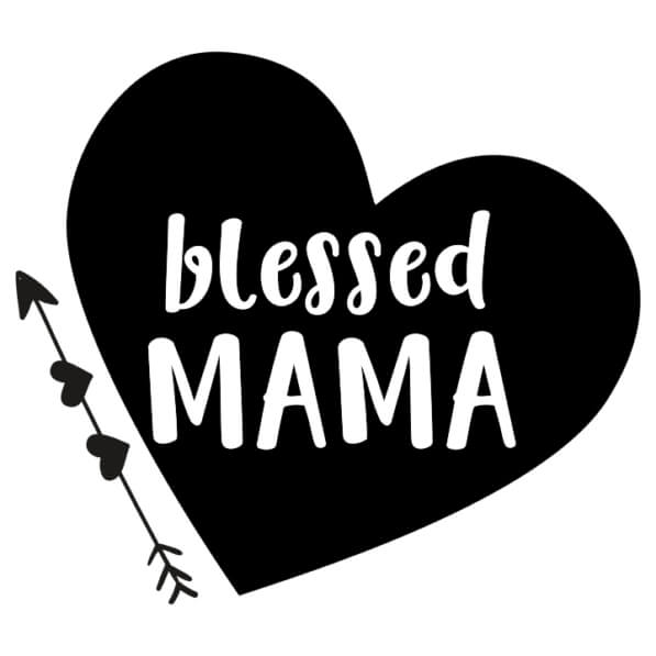 Download Black Blessed Mama Heart with Arrow Quotes Online - Creative ...