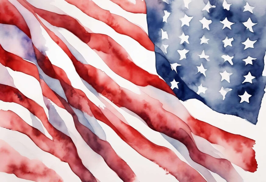 Download American Flag Watercolor Painting for Patriotic Decor ...