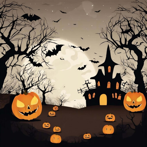 Download Halloween Pumpkins and Castle Scene Backgrounds Online ...