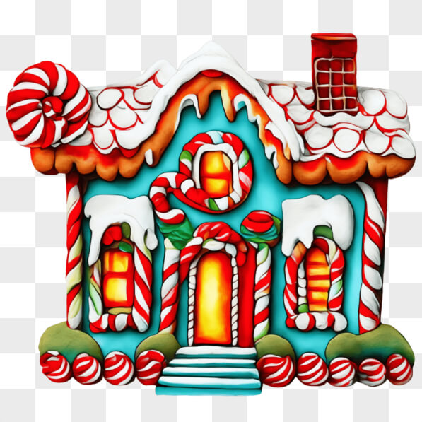 Download Colorful Gingerbread House for Christmas Decoration PNGs ...