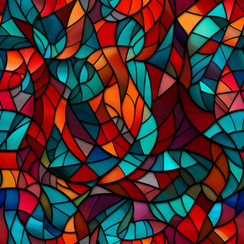 Download Colorful Stained Glass Pattern with Nature Theme Patterns ...