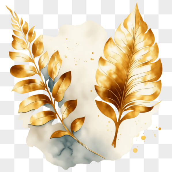 Download Floating Gold Leaves on Black Background PNGs Online ...
