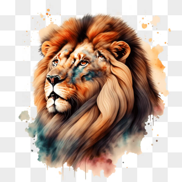 Descarga Pintura acuarela abstracta de la cabeza de un león PNGs En ...