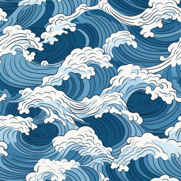 Download Seamless Blue and White Ocean Waves Pattern Patterns Online ...