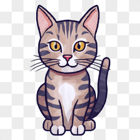 Descarga Gato de dibujos animados sentado con la cabeza inclinada ...