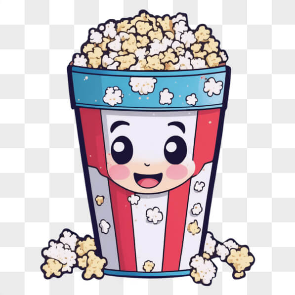 Download Cartoon Popcorn Cup with Adorable Face and Popcorn ...