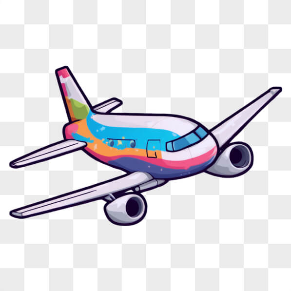 Download Colorful Airplane Flying in the Sky Cartoons Online - Creative ...