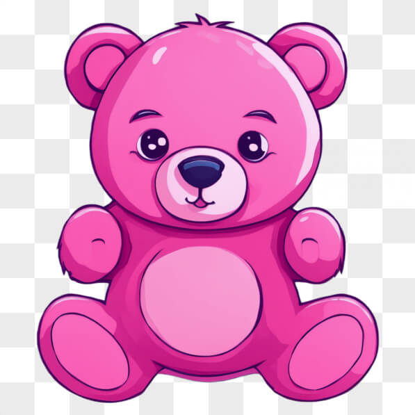 Download Pink Teddy Bear Sitting Alone Cartoons Online - Creative Fabrica