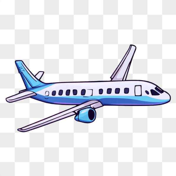 Download Blue and White Airplane in the Sky - Cartoon-style ...