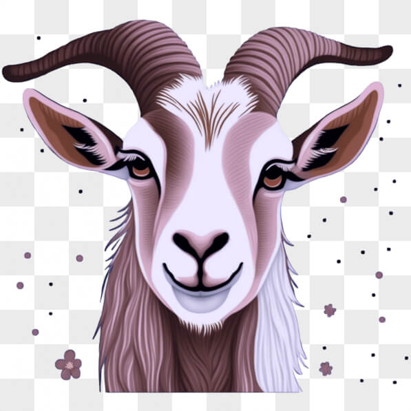 Download Cute Goat with Pink Flowers Illustration PNGs Online ...