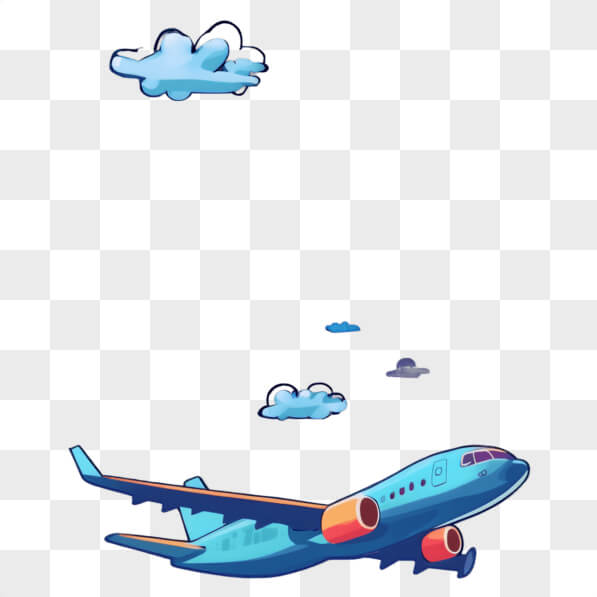 Download Blue Airplane Flying Through Cloudy Sky Cartoons Online ...
