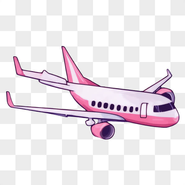 Download Pink Airplane in Flight Illustration Cartoons Online ...